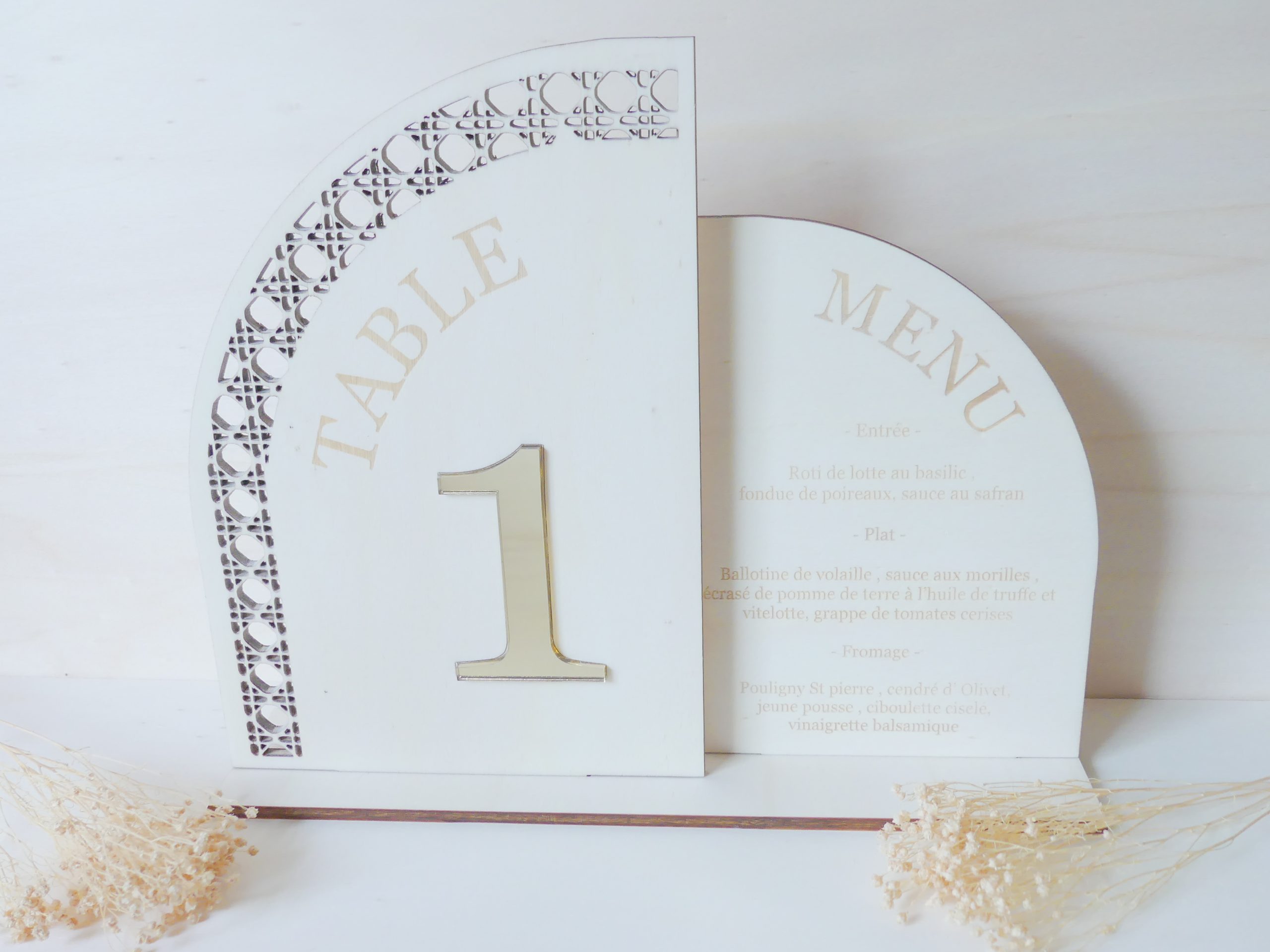 Numéro de table / Menu Collection rotin